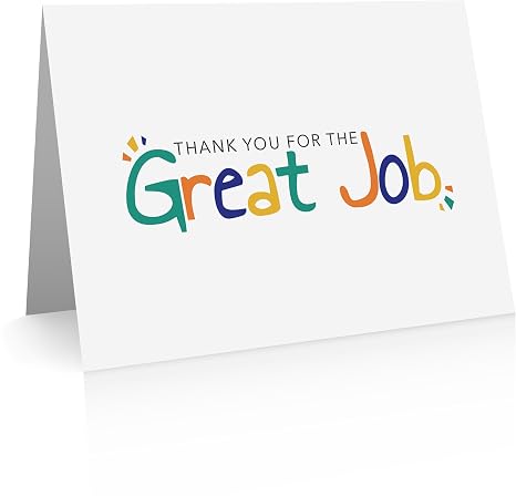 Great Job Note Cards (12 Cards and Envelopes) Employee Thank You - Good ...