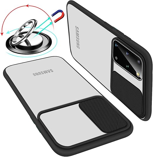 Case With Camera Cover Compatible With Samsung GALAXY S20 Ultra Sliding Camera Protector Matte ...