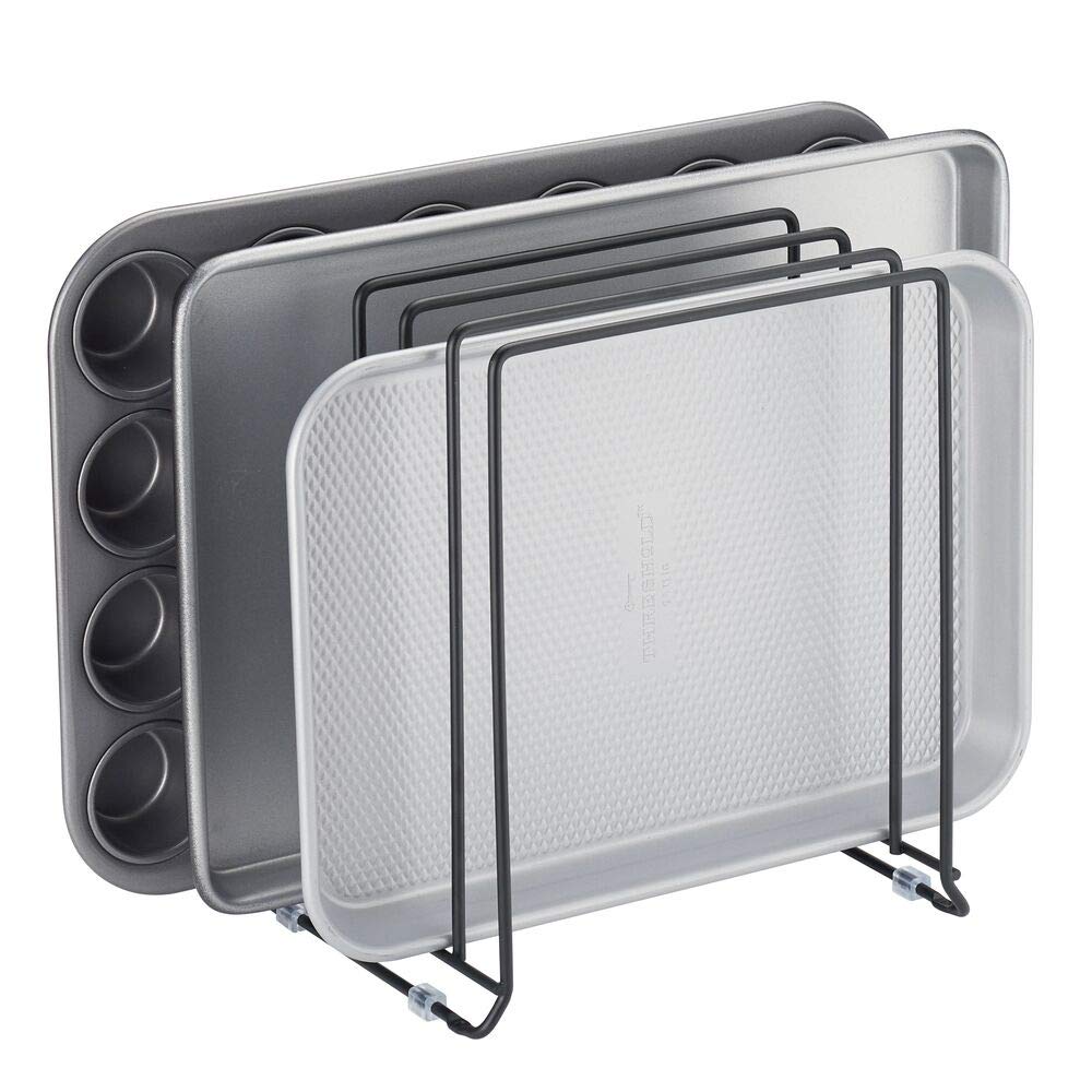 mDesign Pot Lid and Pan Rack — Metal Wire Rack for Cabinets, Pantries ...