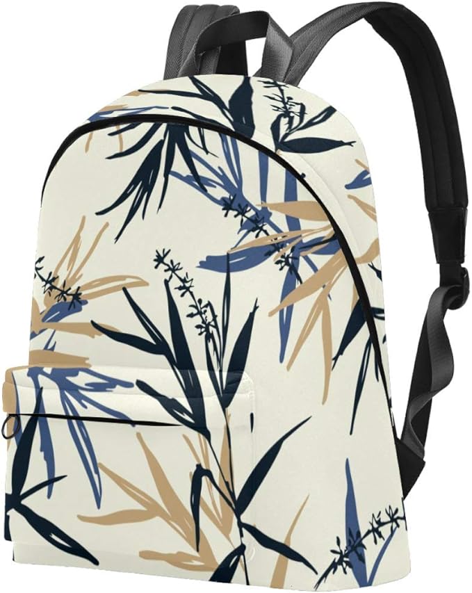 Beautiful Bamboo Leaves and Flower Pattern, Classic Large School ...