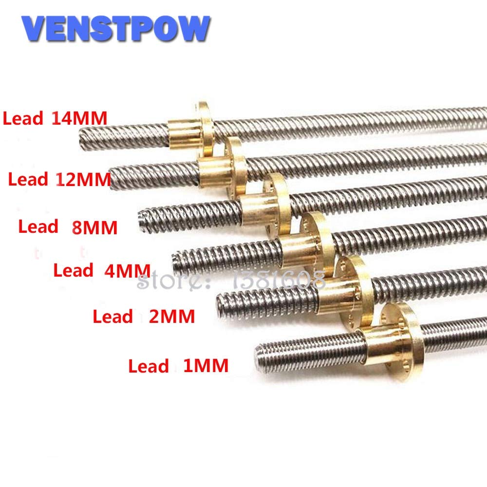 Uxcell 150mm T8 OD 8mm Pitch 2mm Lead 14mm Stainless Steel Lead Screw Uxcell 150mm T8 OD 8mm Pitch 2mm Lead 14mm Stainless Steel Lead Screw