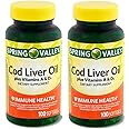 Amazon.com: Spring Valley - Cod Liver Oil with Vitamin A & D 100 ...