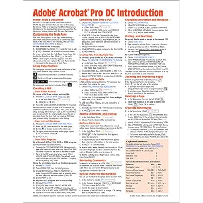 Buy Adobe Acrobat Pro DC Introduction Quick Reference Guide Cheat Sheet ...