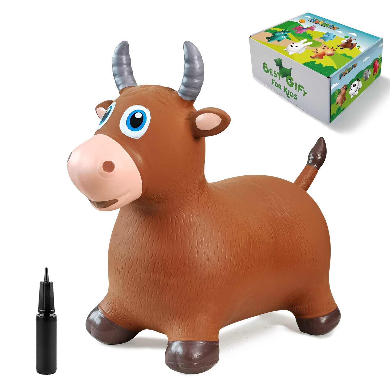 HotMax Bouncy Bull Hopping Horse Toys, Inflatable Bouncing Animal ...