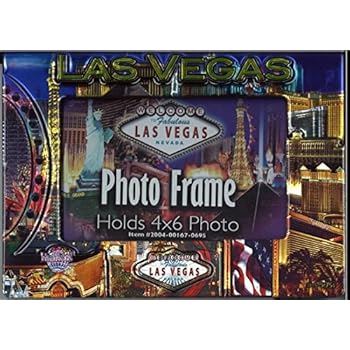 Amazon.com - Las Vegas GLASS PICTURE FRAME, BLACK BACKGROUND STRIP ...
