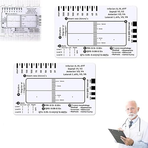 ECG 7 Step Ruler, ECG 7 Step Ruler for ECG/EKG Interpretation, Portable ...