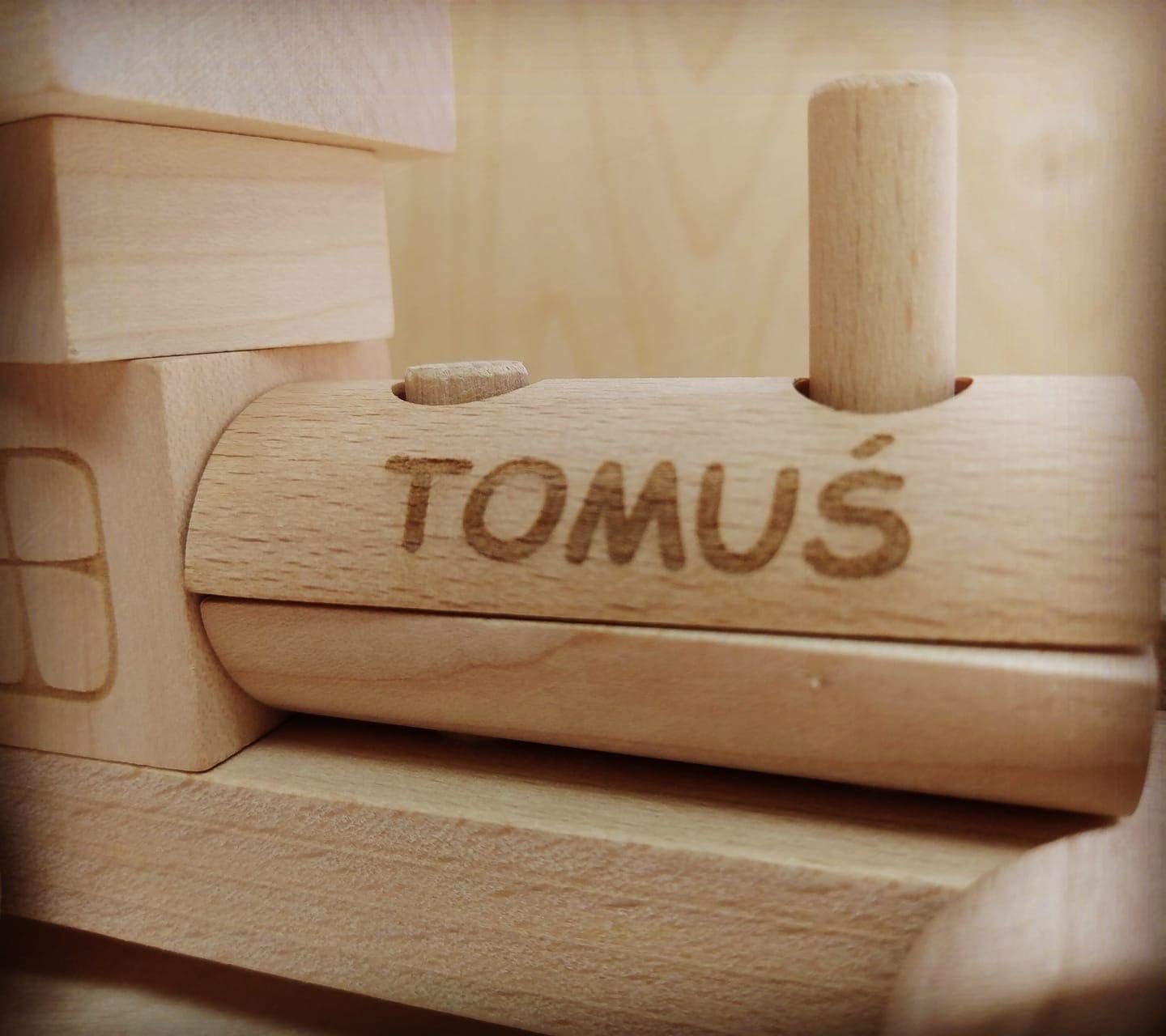 Green Wooden Toys Natural Train Plug Train – 27 pcs. Ecological Toy ...