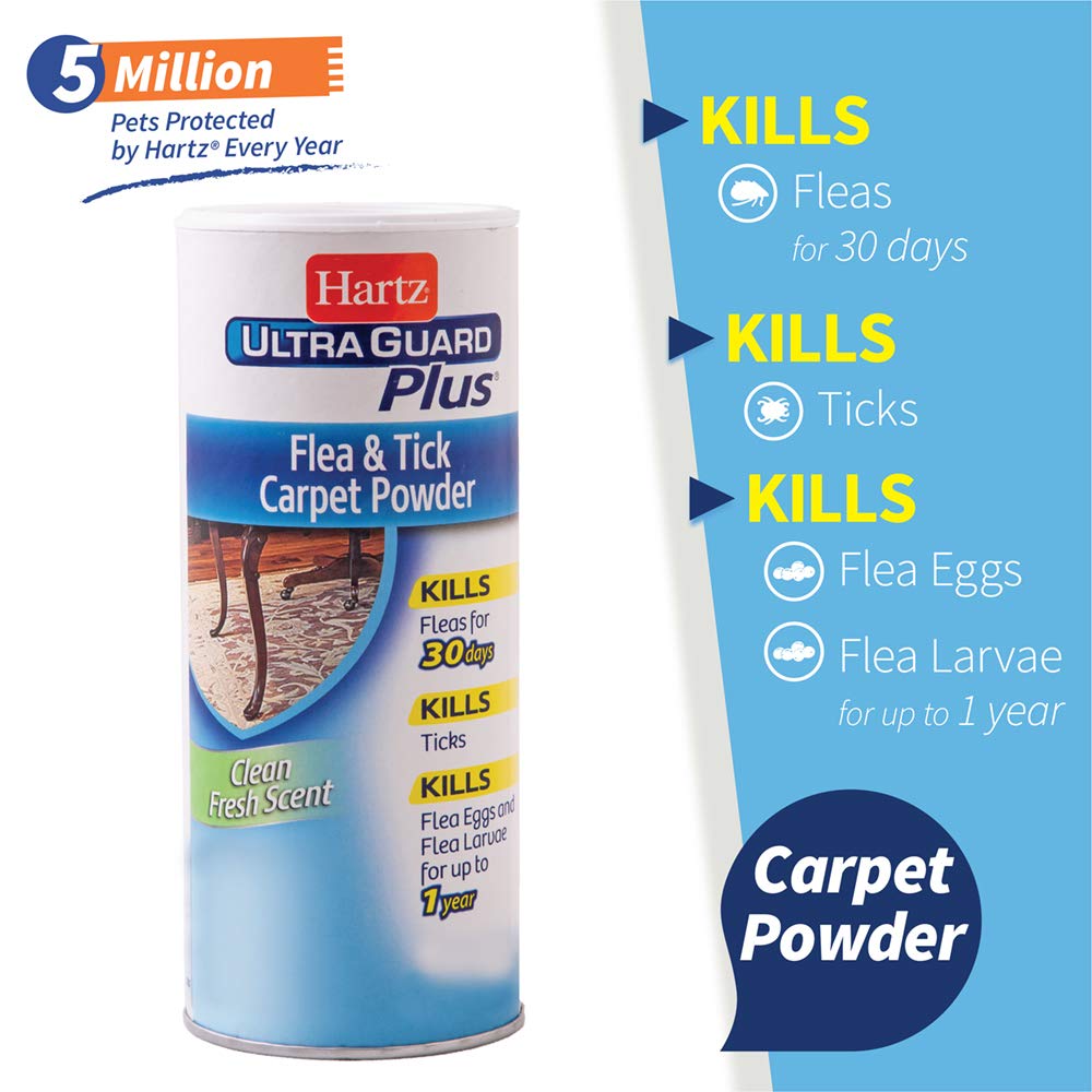 Hartz Mountain 02265 UltraGuard Plus Flea And Tick Carpet Powder ...