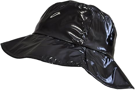 TOUTACOO, Wide-Brimmed Vinyl Rain Hat .Black: Amazon.co.uk: Clothing