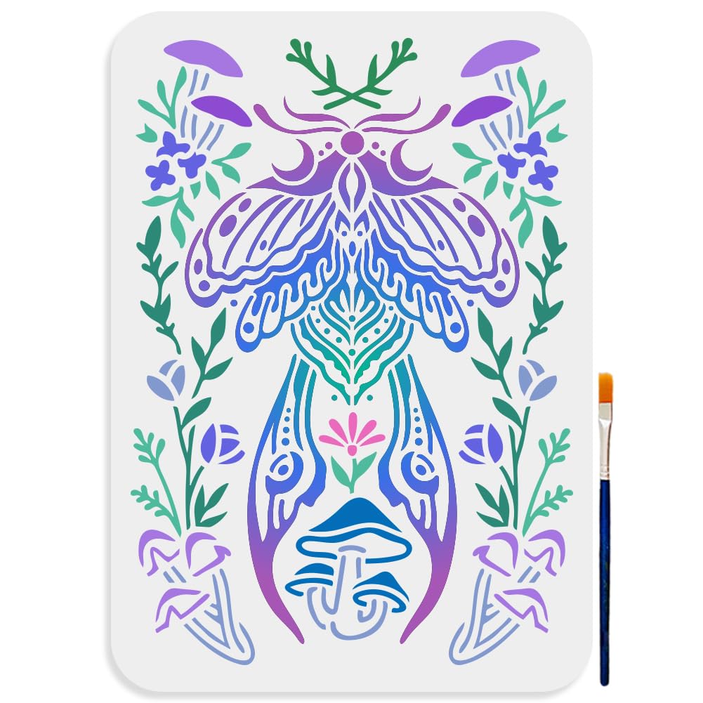 Mua Moth Wildflower Stencil 11.7×8.3inch Large Moth Butterfly Insect ...