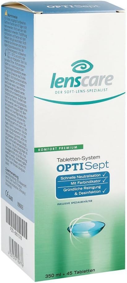 LENSCARE OptiSept Kombip.350 ml+45 Tabl.+1 Beh. 1 P Kombipackung ...