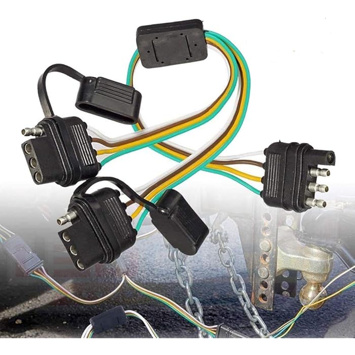 Buy BlyilyB 1-Pack Flat 4 Pin Y-Splitter Trailer Extension Harness ...