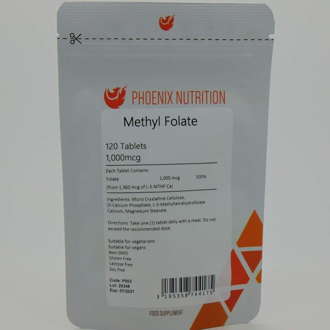 Methyl Folate | 1000mcg x 360 Tablets | L-5-MTHF L-5 ...