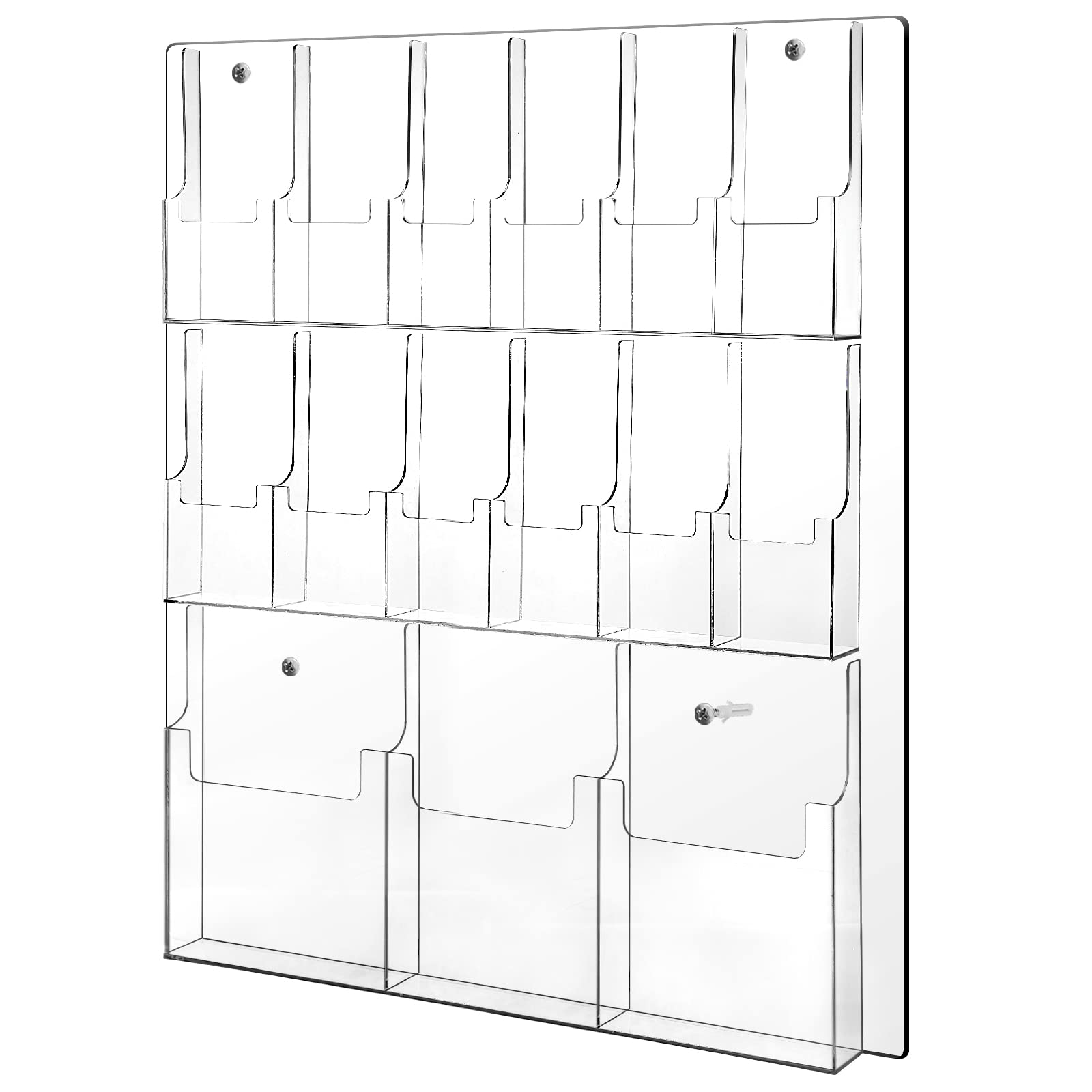 Weysat Acrylic Brochure Holder Wall Mount, Clear Plastic Pamphlet ...