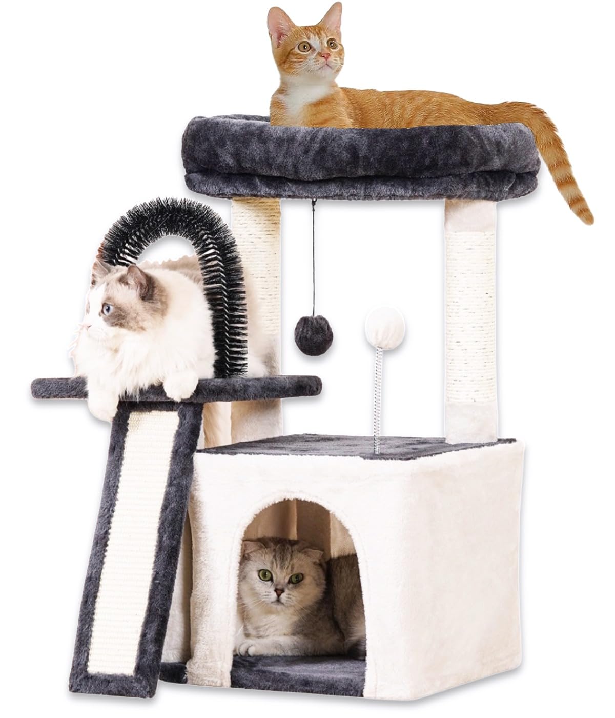 Happi N Pets Cat Tree Tower for Indoor Cats, Multi-Level Cat Tree with ...