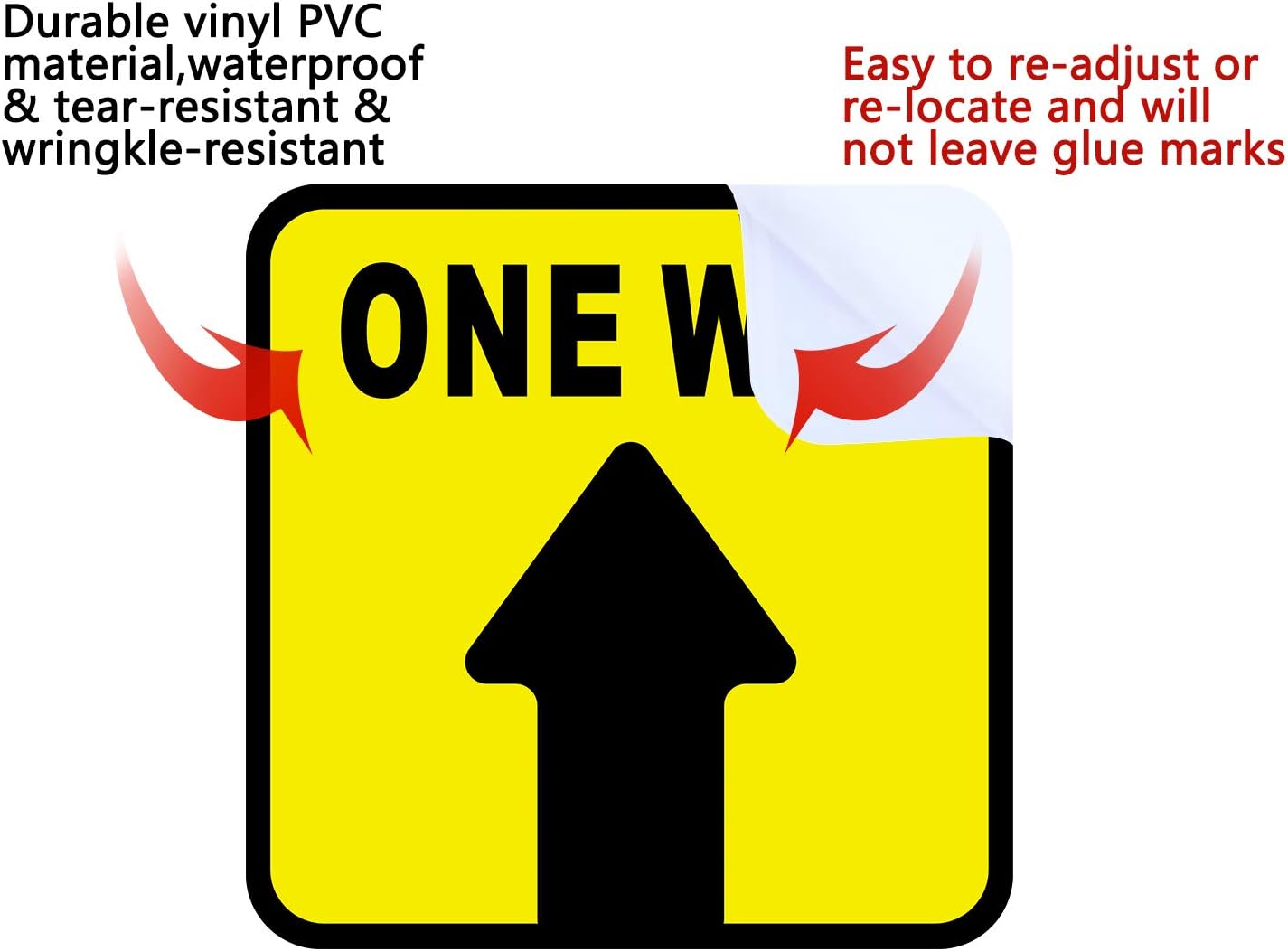 15 Pieces One Way Sticker Sign, Social Distance Directional Floor Decal ...