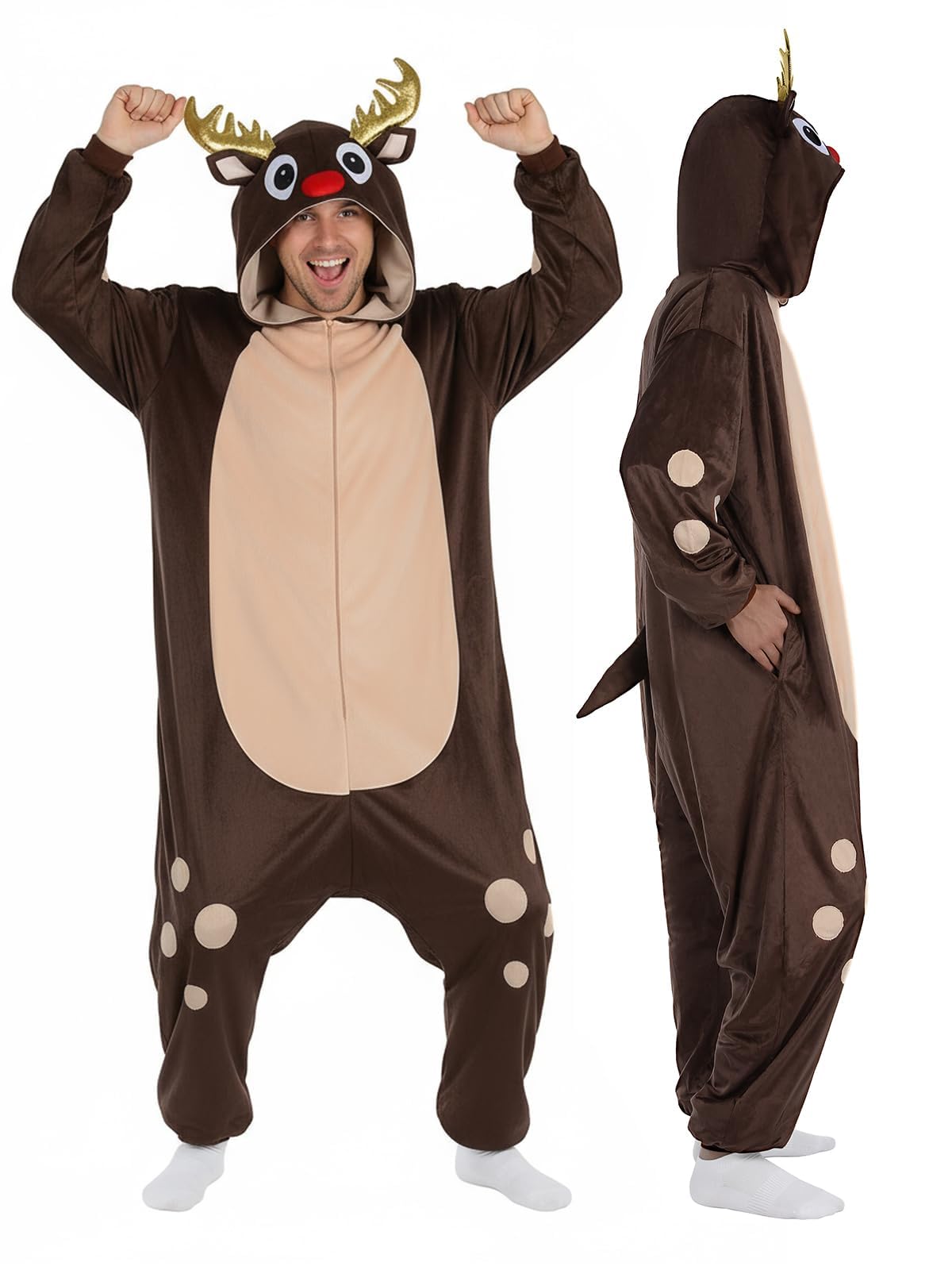 ROC PARTY Safari & Forest Animal Onesie Costume for Adult - Wild Animal ...