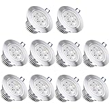 Pack of 10, Pocketman 110V 3W LED Ceiling Light Downlight, Cool White ...