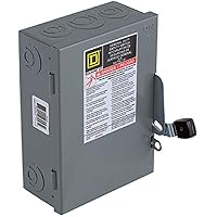 Square D - D211NCP General Duty Safety Switch, Fusible, 30-Amp, 120V, 2 ...