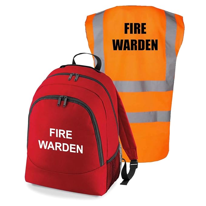 Workplace Fire Warden Backpack Kit - Printed Red Documents & Equipment ...