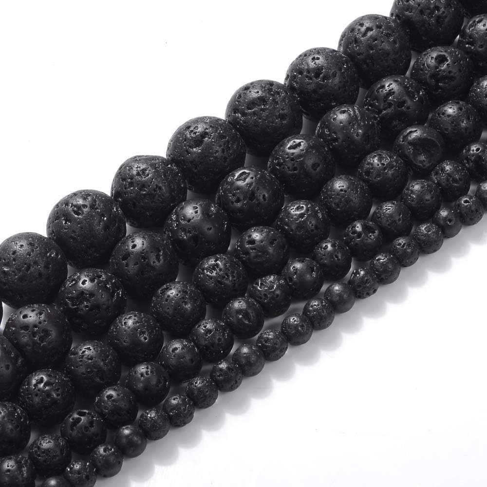 Amazon.com: Natural Stone Lava Beads Loose Beads Volcanic Lava Beads ...