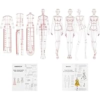 8PCS Fashion Drawing Template Ruler Set, Woman Sewing Humanoid Patterns ...