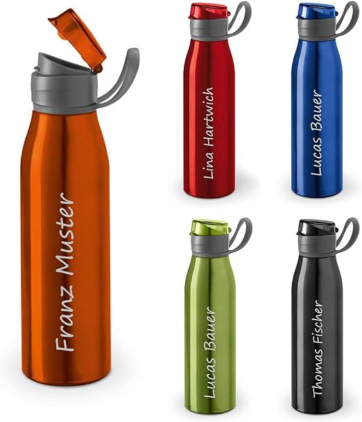 polar-effekt Personalisierte Trinkflasche mit Namen 650 ml Farbe orange ...