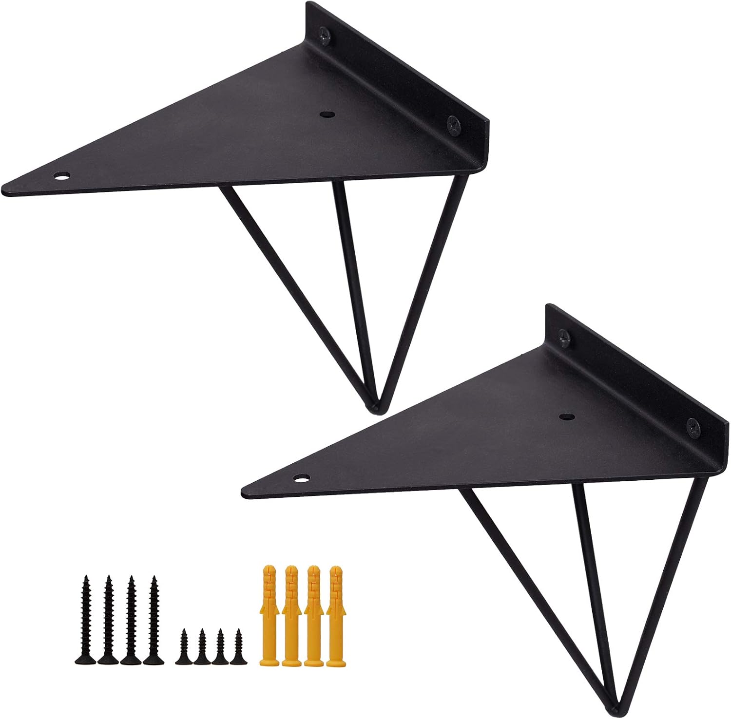 DIY Hairpin Triangle Shelf Brackets, Geometric Prism Metal Shelf ...