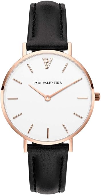 PAUL VALENTINE ® Ladies Watch Pearl Rose Gold Black - Fine Ladies Watch ...