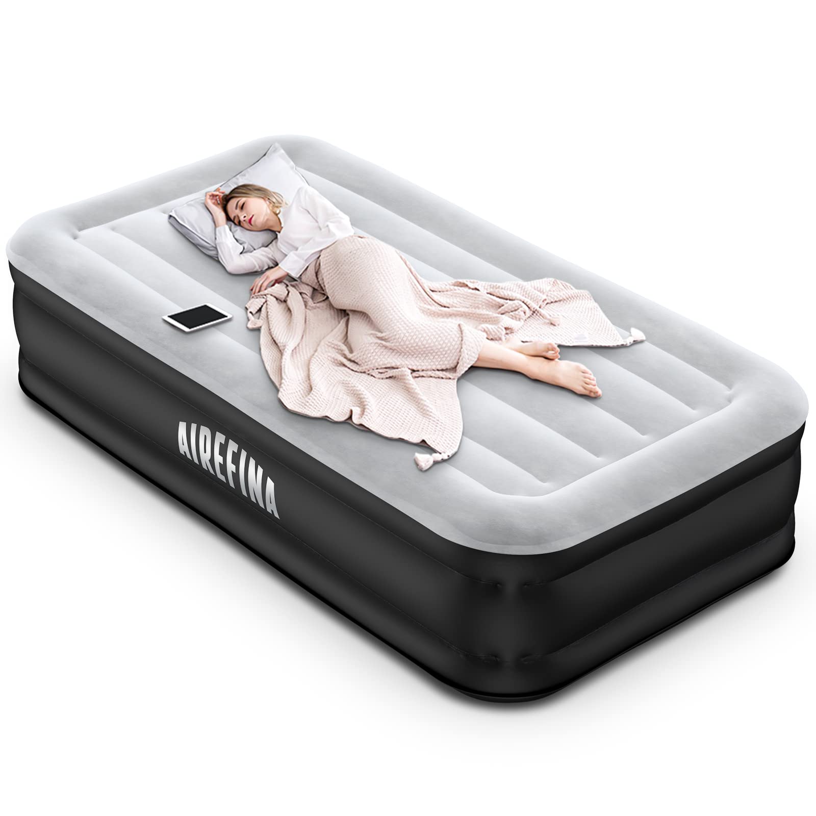 Airefina Air Mattress Full with Built in Pump, Inflatable Blow Up ...