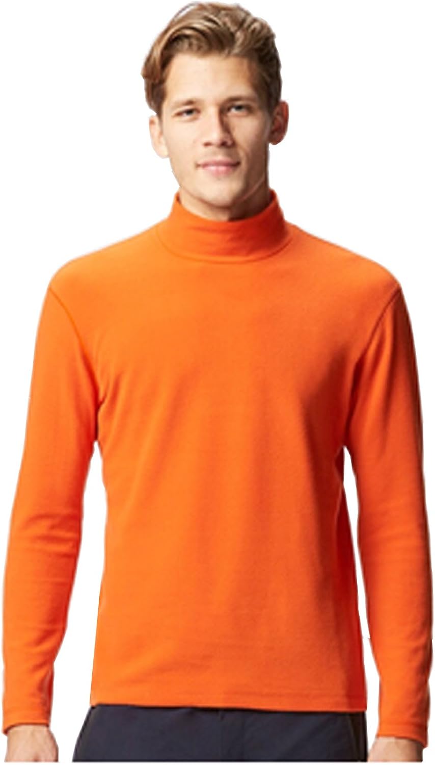 elegance1234 Men's ROLL Neck Tops Medium Orange: Amazon.co.uk: Clothing