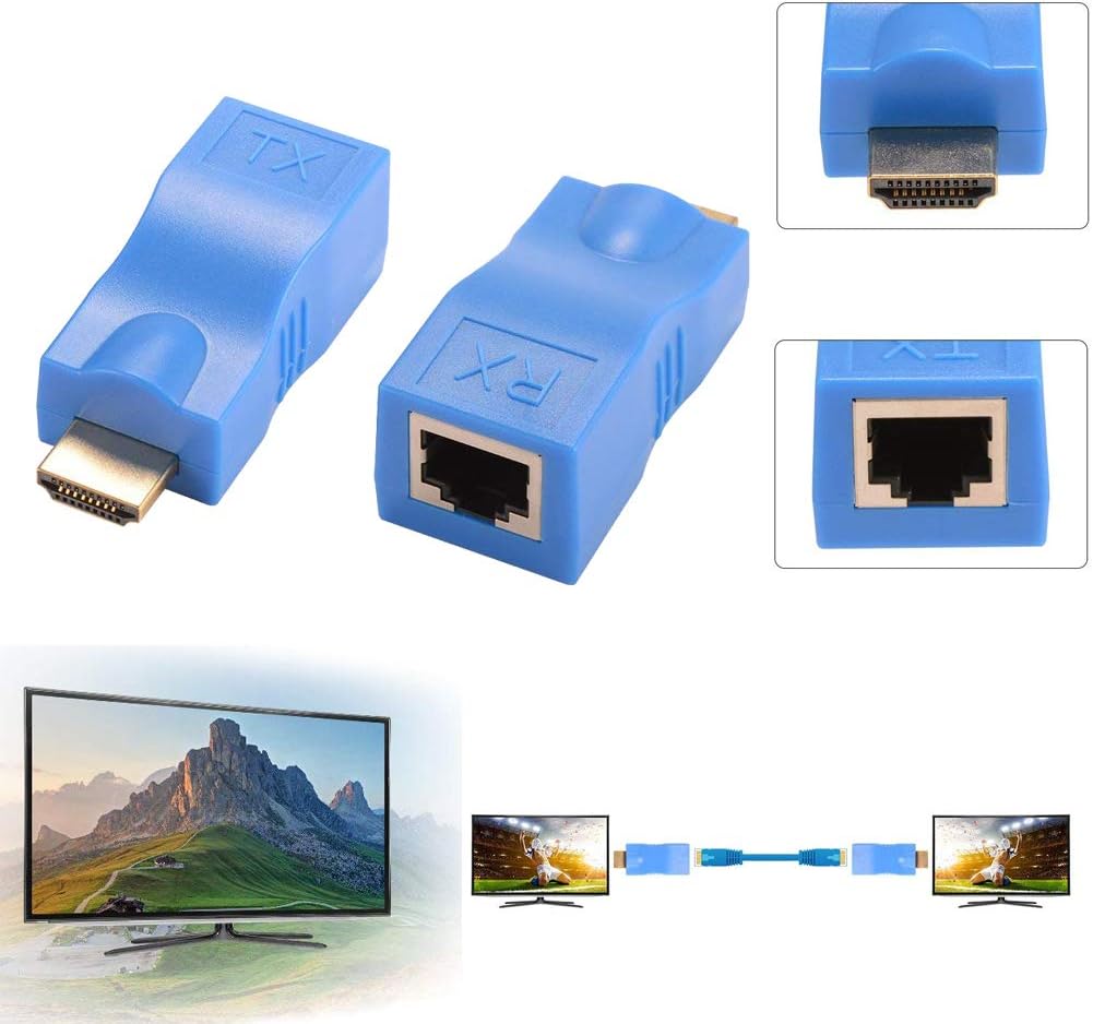 HDMI Extender, 1080P to RJ45 Ethernet Network Signal Extender ...
