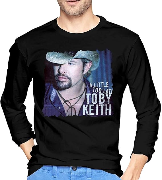 Toby Keith Shirt Long Sleeve T-Shirts for Mens Black,Black,XX-L: Amazon ...