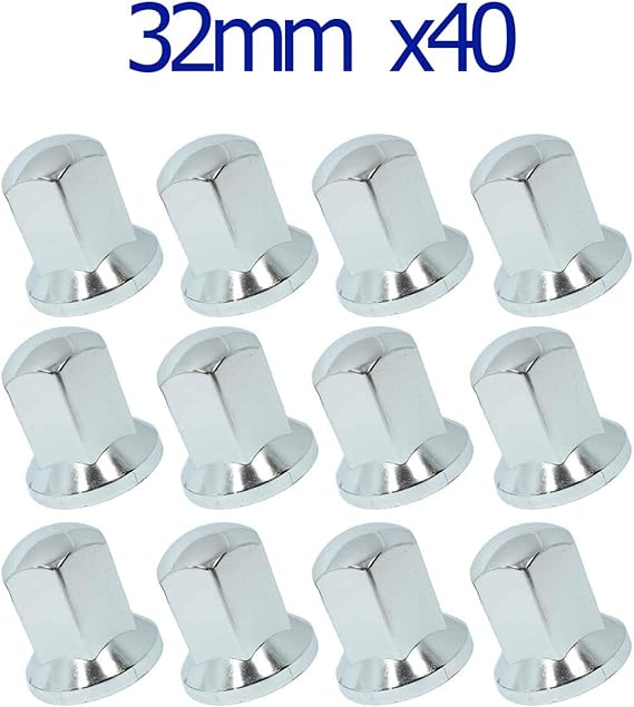 MGF 40 Stück 32 mm tiefer Chrom-Kunststoff-Radmuttern Abdeckungen für ...