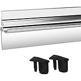 25” Framed Shower Door Drip Rail with Vinyl Sweep, Chrome Shower Door ...