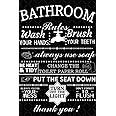 Amazon.com: Bathroom Rules Metal Poster Funny Quotes Tin Plaque ...