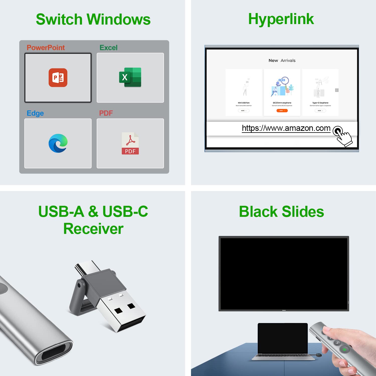 Mua MIPREZT Rechargeable Presentation Clicker Wireless with Green Laser ...