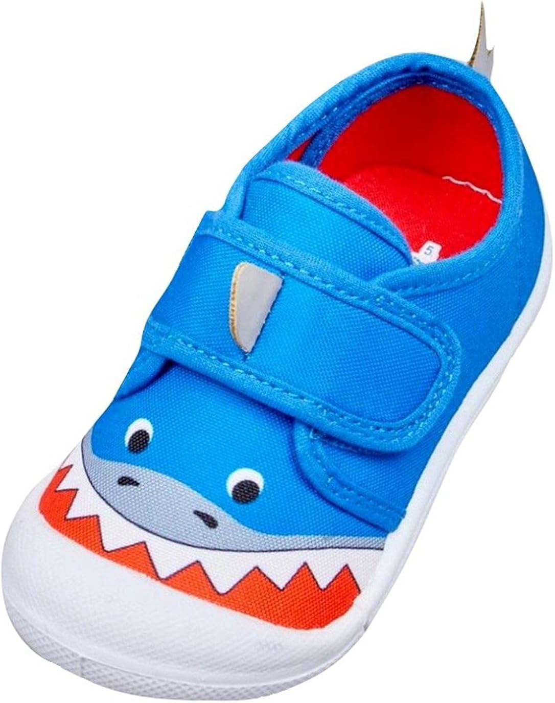 Boys Blue Shark Fabric Easy Fasten Bumper Shoes Trainers: Amazon.co.uk ...