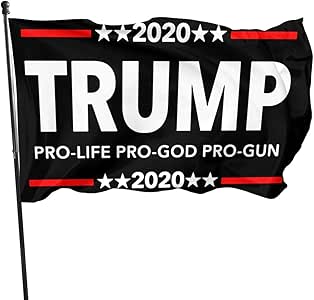 Amazon.com : Trump 2020 Pro Life Pro God Pro Gun with American Flag ...
