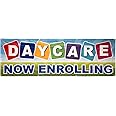 Amazon.com: 4 Less Co 2x6 Feet DAYCARE NOW ENROLLING Banner Store Sign ...