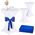Amazon.com: VitalCozy 2 Sets Wedding Cocktail Table Covers, with Sash ...