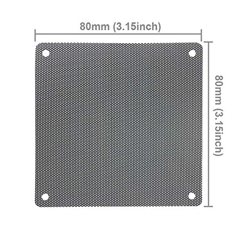 80mm Computer Fan Filter, 8cm PC Fan Dust Filter, 3.15 Inches Black PVC ...