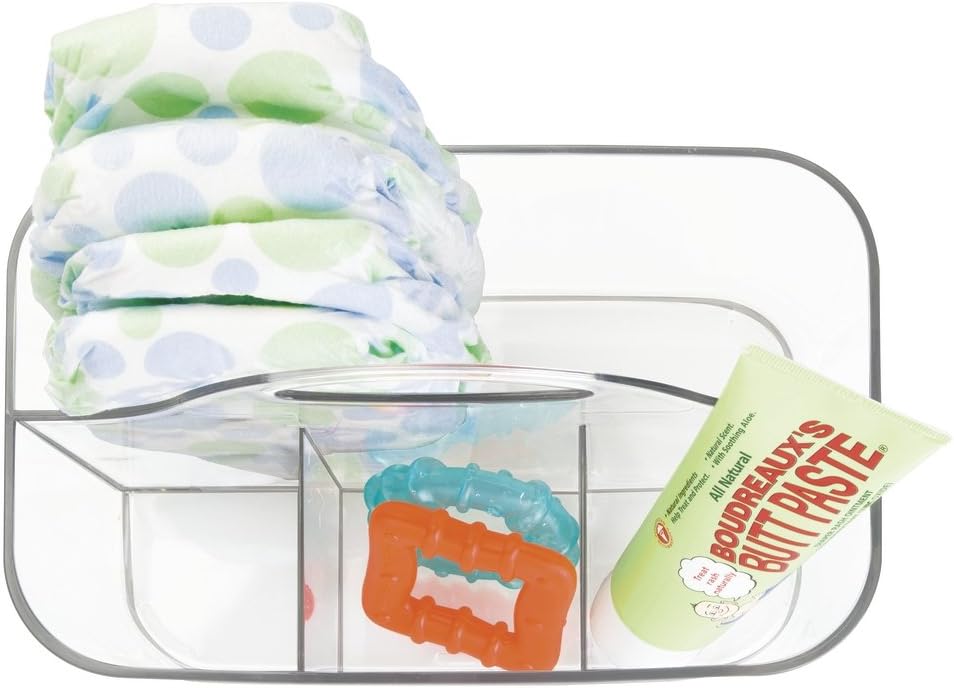 mDesign Baby Bath Caddy with Handles & Drain Holes – 4 Compartment ...