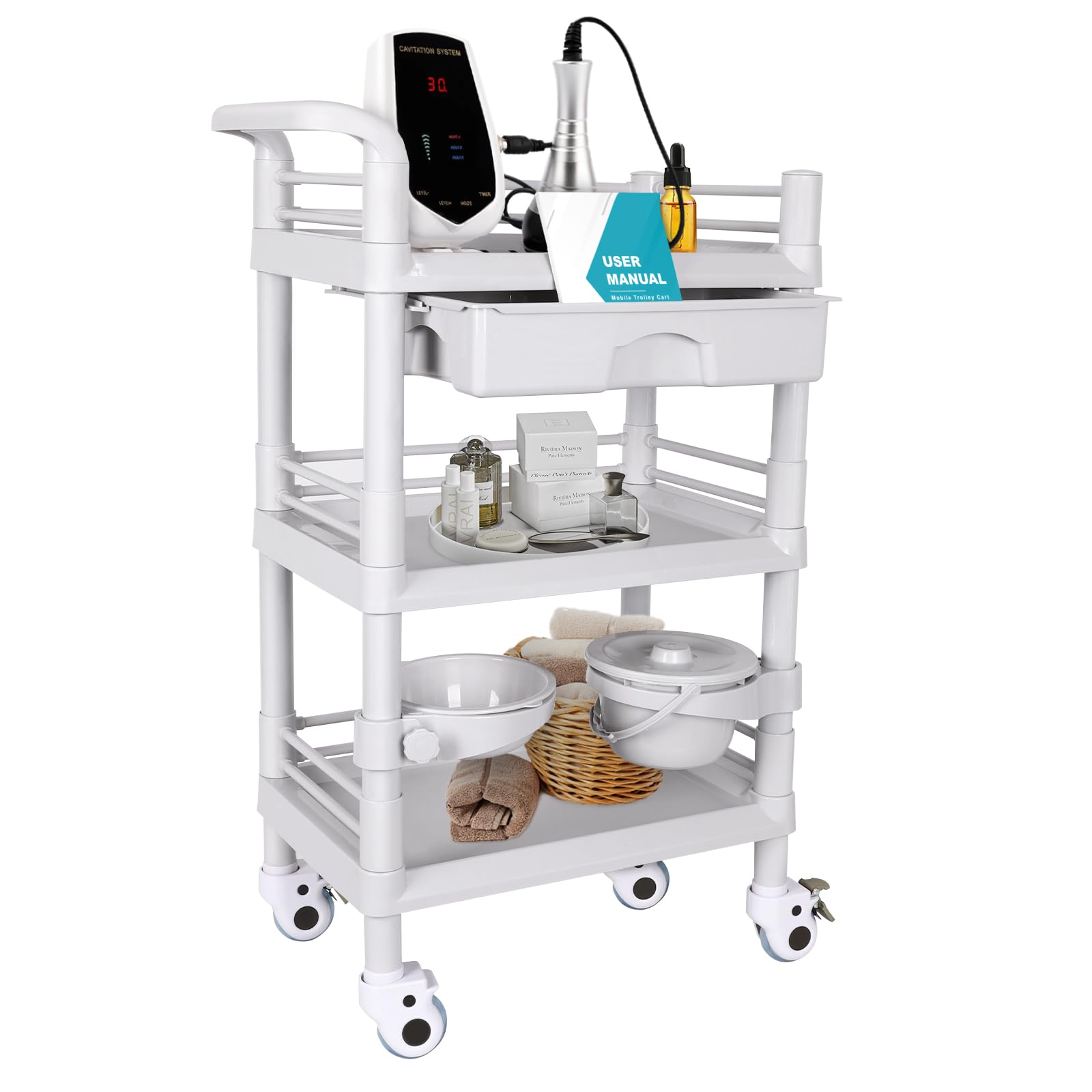 Mua Mobile Medical Trolley Cart Portable 3-Tier Professional Cart 220 ...