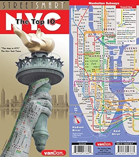 StreetSmart NYC Top 10 Map by VanDam — Laminated pocket size New York ...