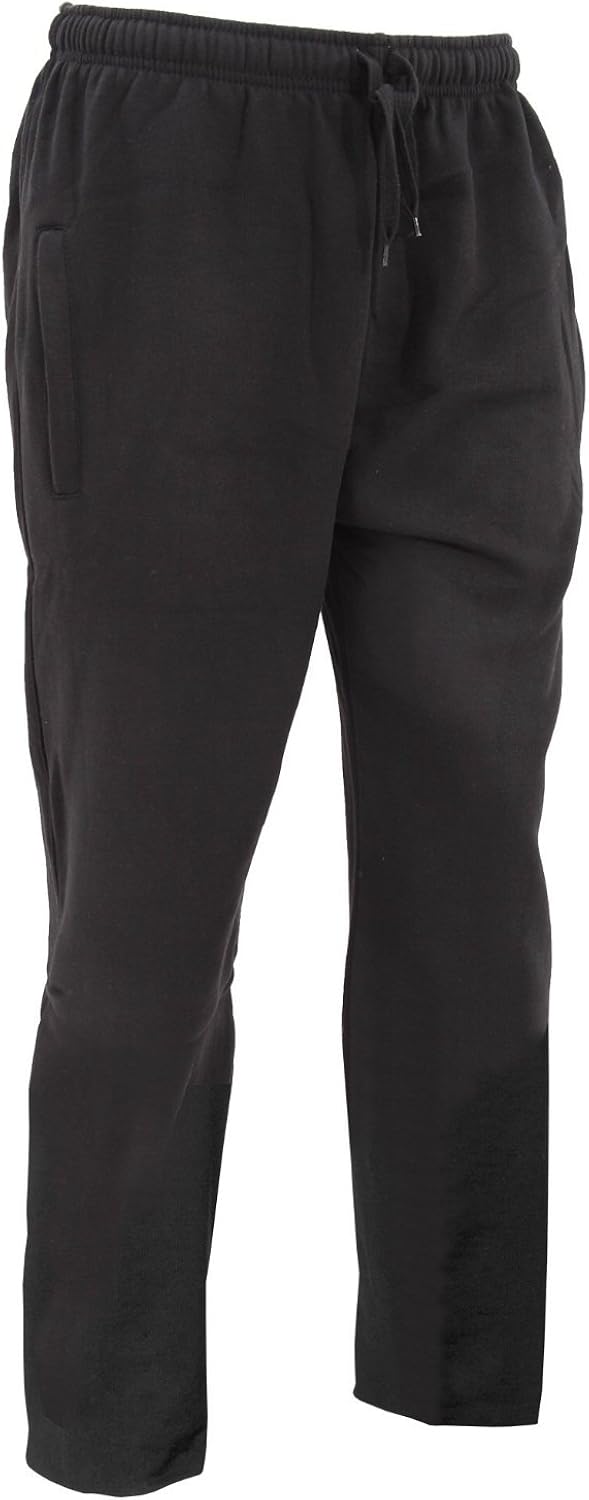 Global Attire Mens Open Bottom Hem Jogging Bottoms Size S-5XL Elastic ...