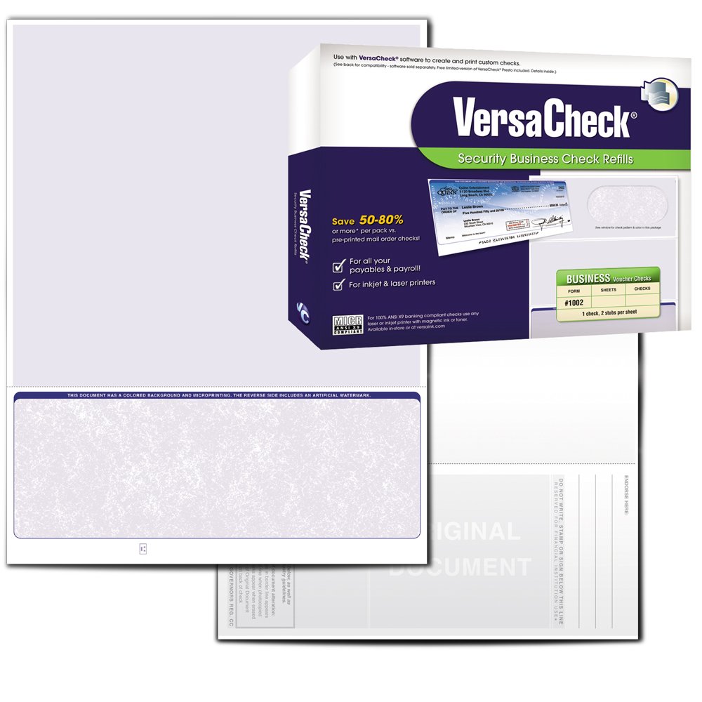 Mua VersaCheck Secure Checks - 250 Blank Business Voucher Checks - Blue ...
