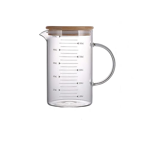 1L Glass Measuring Cups Jugs with Lid Large Measuring Pitcher Beaker ...