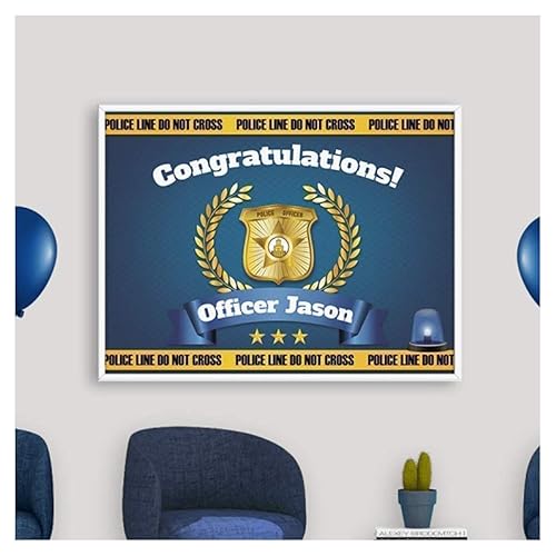Amazon.com: Graduation Banner, Congratulations Officer, Police Academy Banner Size 24x18, 36x24 ...