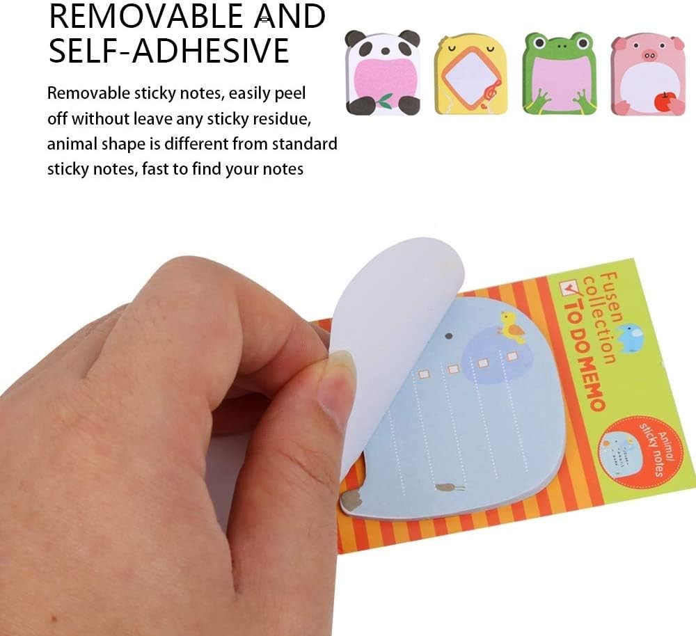 16Pcs Cartoon Sticky Notes Self Sticky Notes Cute Animals Shaped Sticky ...